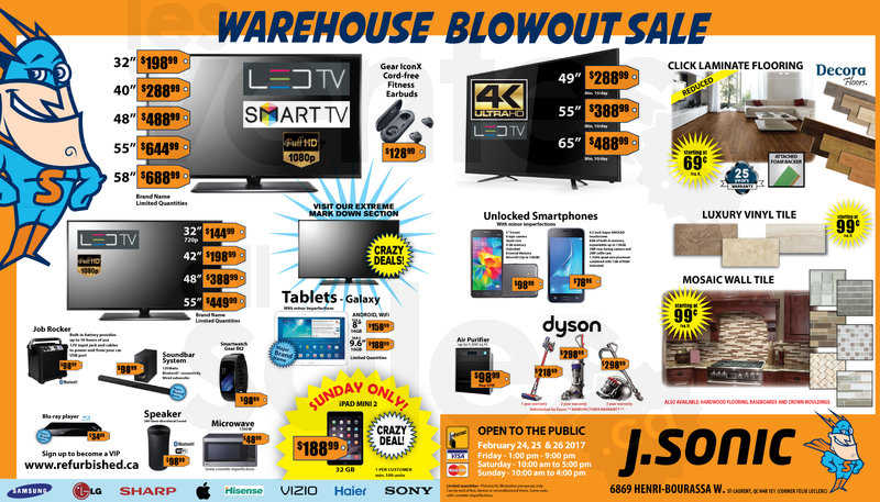J.Sonic Electronics warehouse sale | allsales.ca