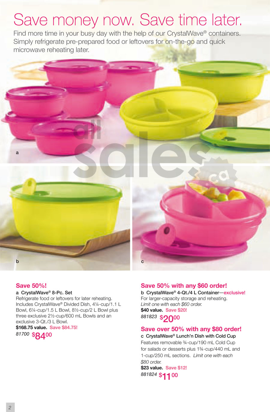 Tupperware CrystalWave at -50% | allsales.ca